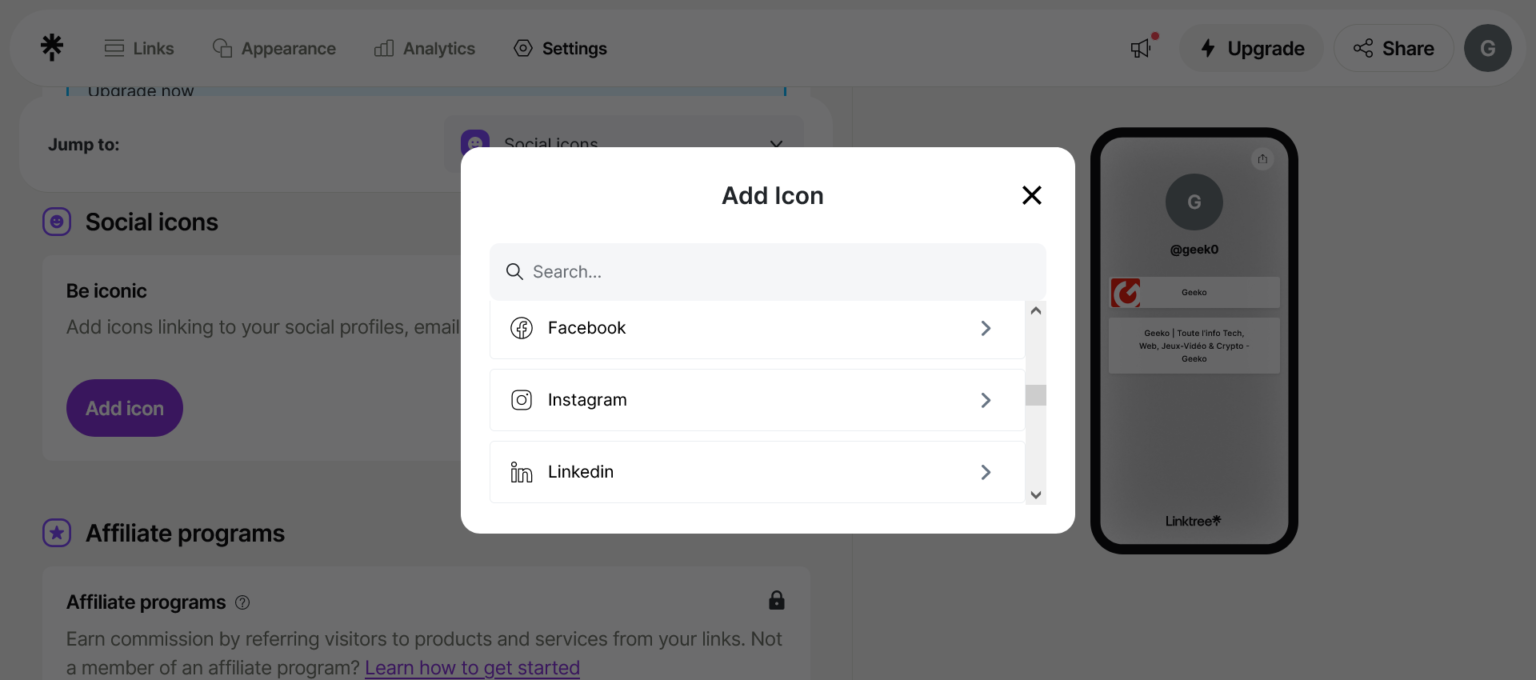 Comment ajouter un Linktree à votre Instagram - Geeko