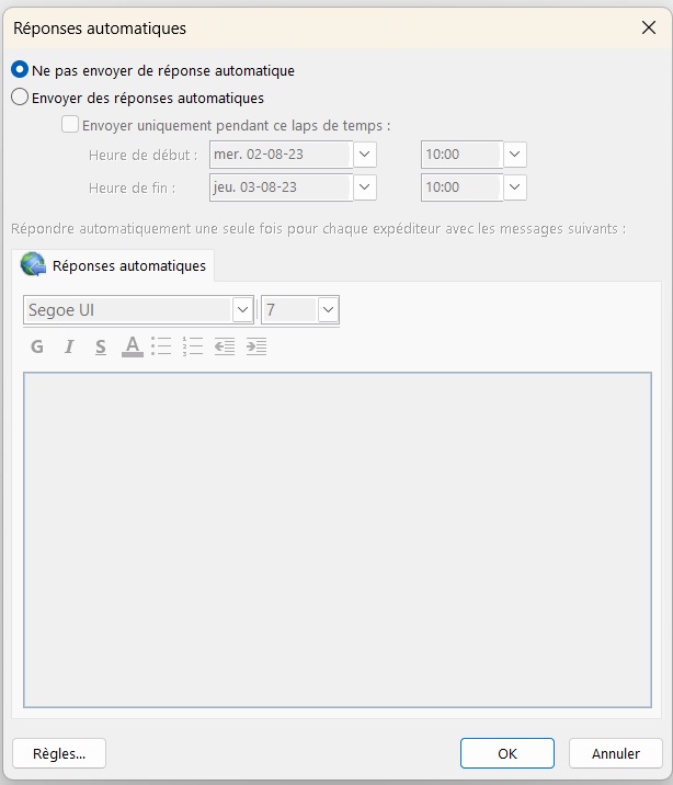 Comment créer un message d’absence sur Outlook - Geeko